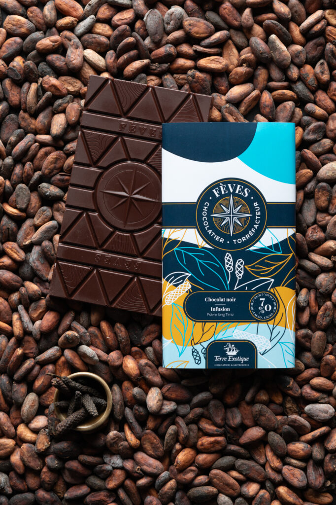 Chocolat Noir infusion "Poivre long Timiz" - Chocolaterie Fèves